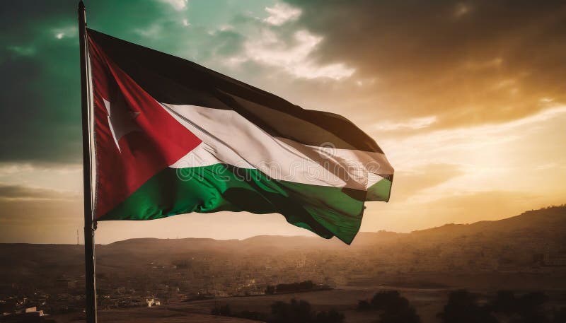 Gaza Strip National Flag stock illustration. Illustration of flapping ...