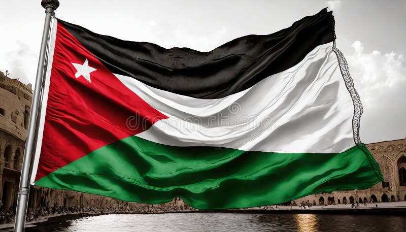 Gaza Strip National Flag stock illustration. Illustration of freedom ...