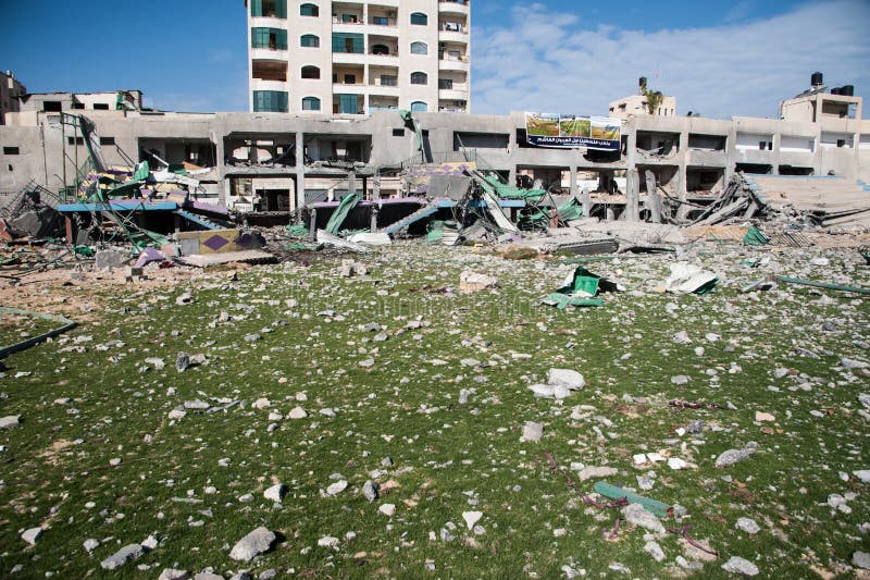 Gaza war damage editorial photo. Image of stadium, occupied - 28297551