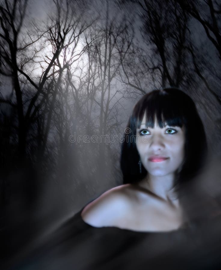 Gaze of the magic woman stock image. Image of forest, challenge - 5999521
