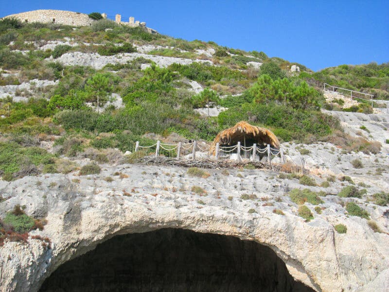 Gazebo on the Cliffs by the Sea Above the Cave Stock Photo - Image of ...
