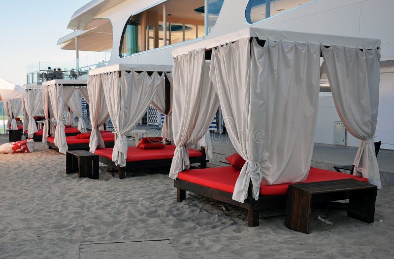 Gazebo lounge at the beach stock image. Image of resort - 73752033