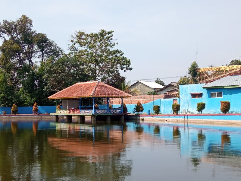 Gazebo on Pond, Cianjur, West Java Stock Image - Image of java, pond ...