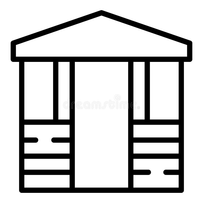 Pergola-Gazebo-Symbol-Farbumrissvektor Vektor Abbildung - Illustration ...