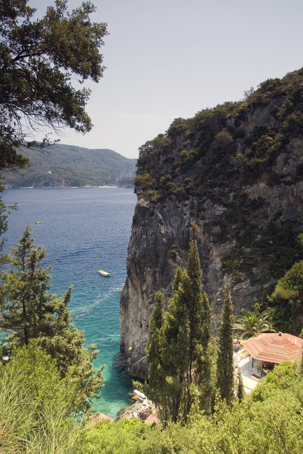 Overview on Parga Greece stock image. Image of colours - 8002121