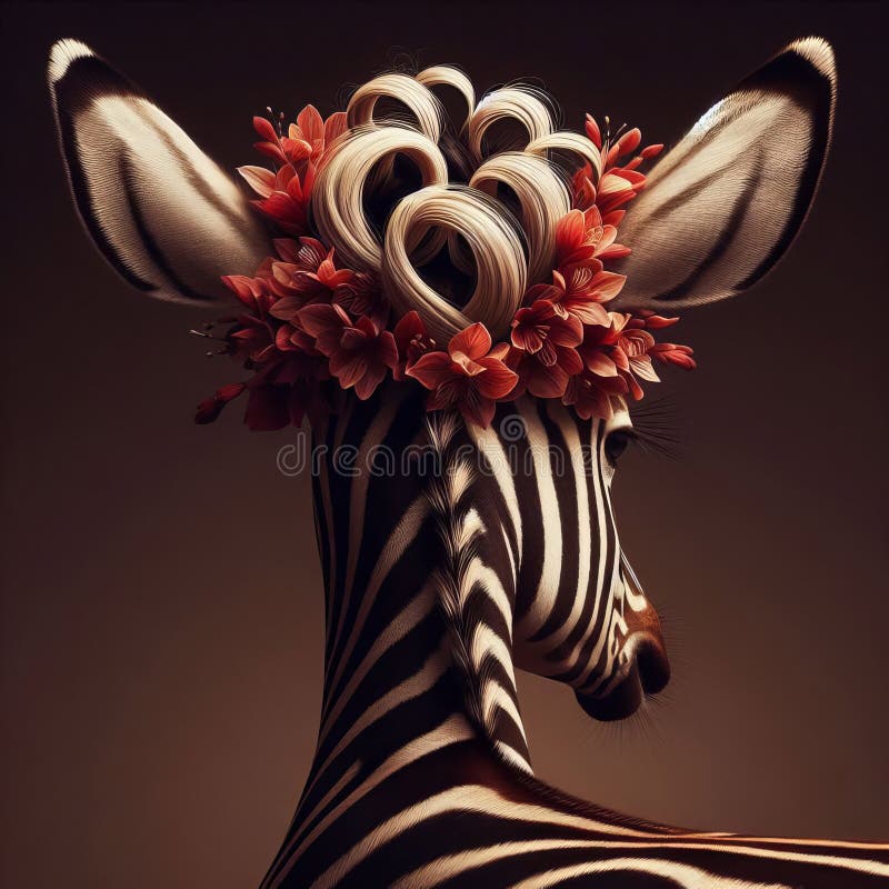 Gazelle Back Hair Styled into a Zebra Pattern, Photo Vd ( Stock Image ...