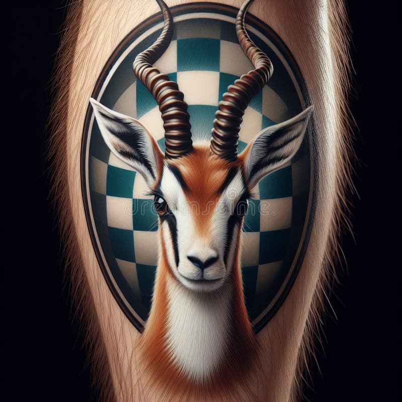 Gazelle Leg Hair Styled into a Checkerboard Pattern, Photo V Stock ...