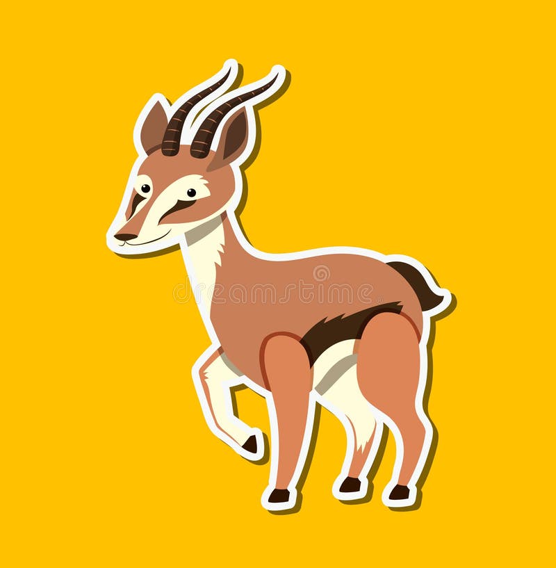 A Gazelle Sticker Character Stock Vector - Illustration of simple ...