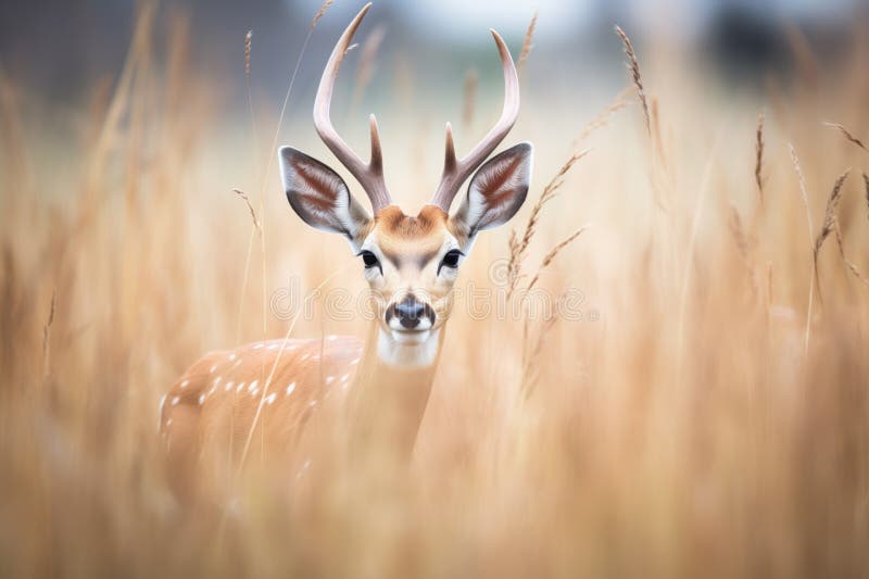 Gazelle Swerving Around Grass Tufts Stock Illustration - Illustration ...