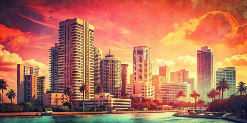 Miamis Historic Downtown Skyline a Timeless Perspective of ...
