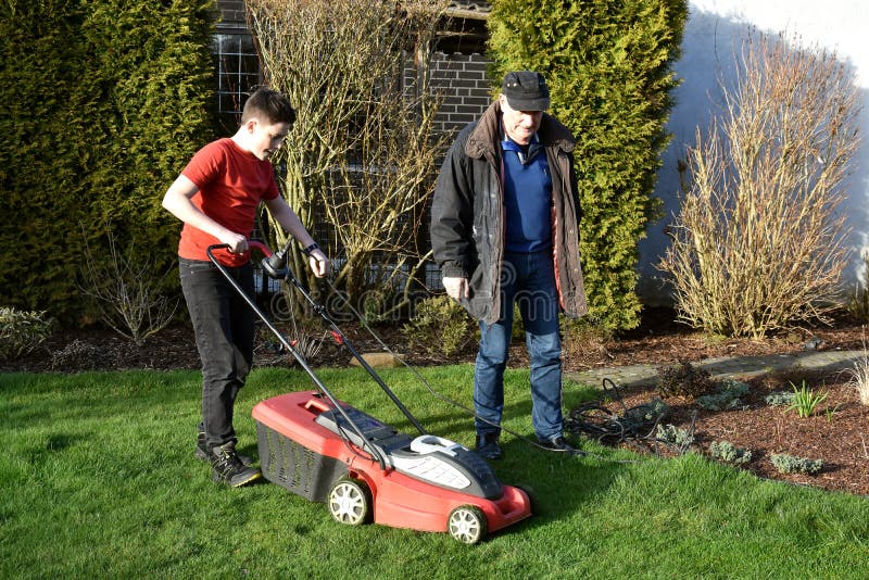 Gazon het maaien stock afbeelding. Image of groen, apparatuur - 88253207