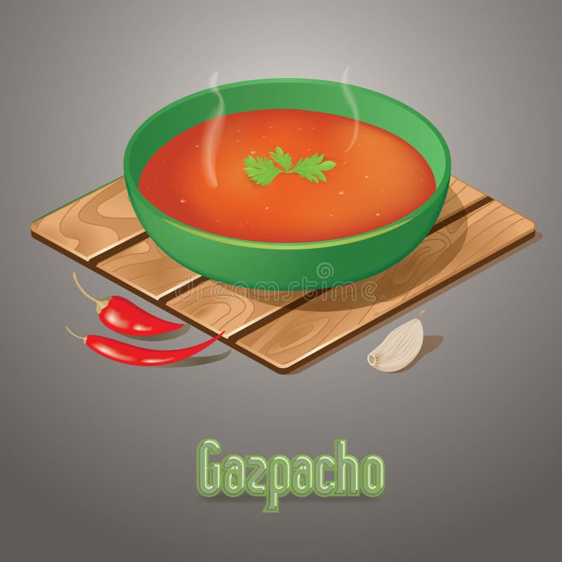Gazpacho. Vector Illustration Decorative Design Stock Image - Image of ...