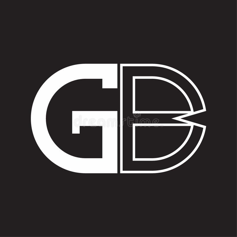 GB Letter Logo Monogram with Oval Shape Negative Space Design Template ...