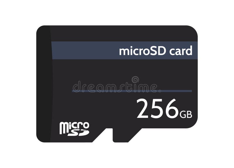 A 256GB MicroSD Card Design. Stock Illustration - Illustration of ...