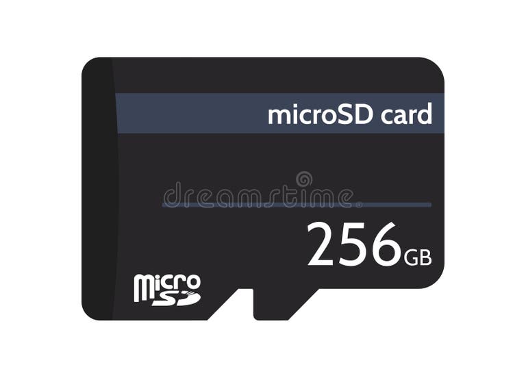 A 256GB MicroSD Card Design. Stock Illustration - Illustration of ...