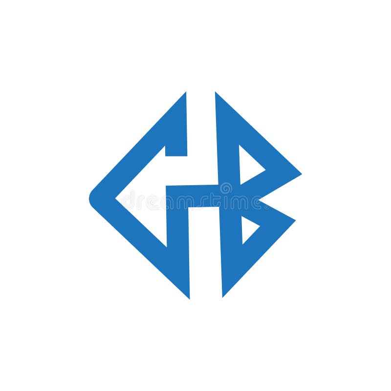 GB Rectangle Logo Design with Blue Color. GB Vector Logo Design Stock ...