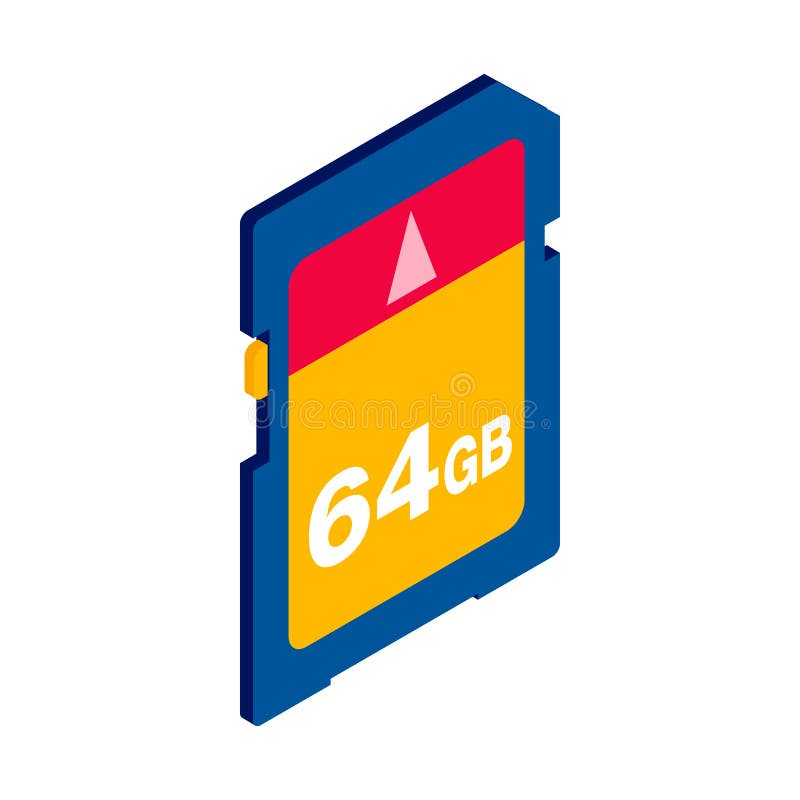 64 GB SD Memory Card Icon, Isometric 3d Style Stock Vector ...