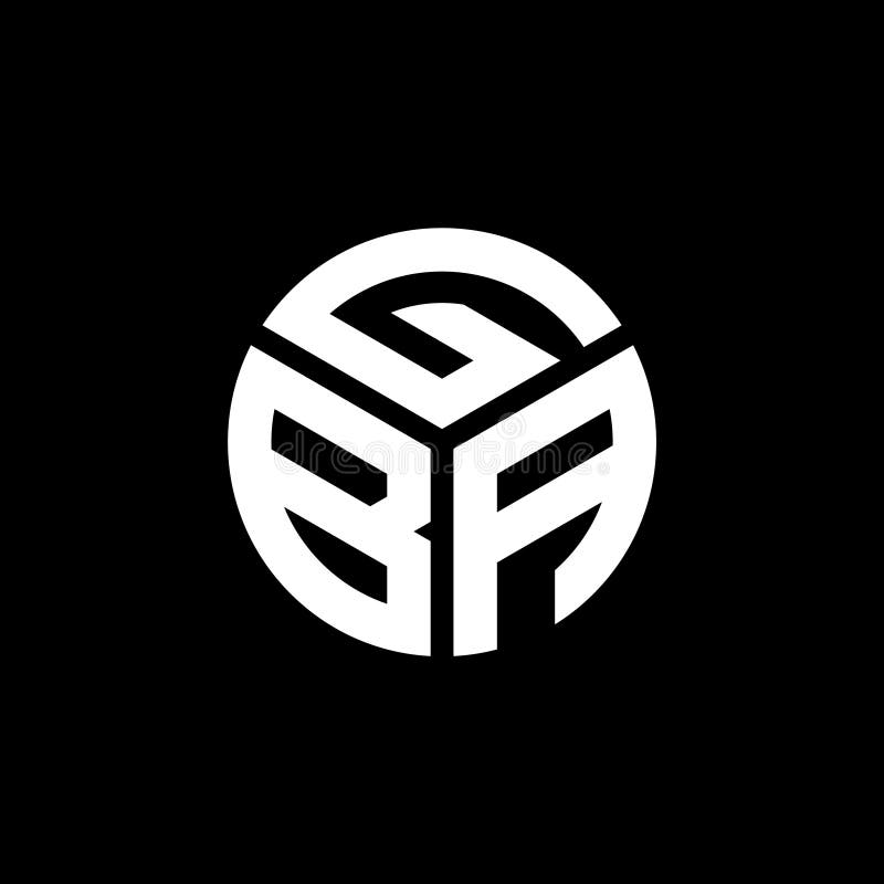GBA Letter Logo Design on Black Background. GBA Creative Initials ...