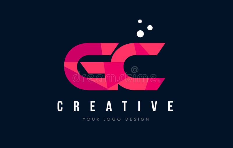GC G C Letter Logo with Purple Low Poly Pink Triangles Concept Stock ...
