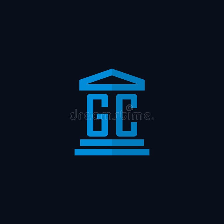 GC Initial Logo Monogram with Simple Courthouse Building Icon Design ...