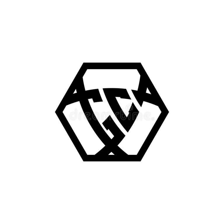 GC Logo Monogram Triangle Shield Hexagonal Style Stock Vector ...