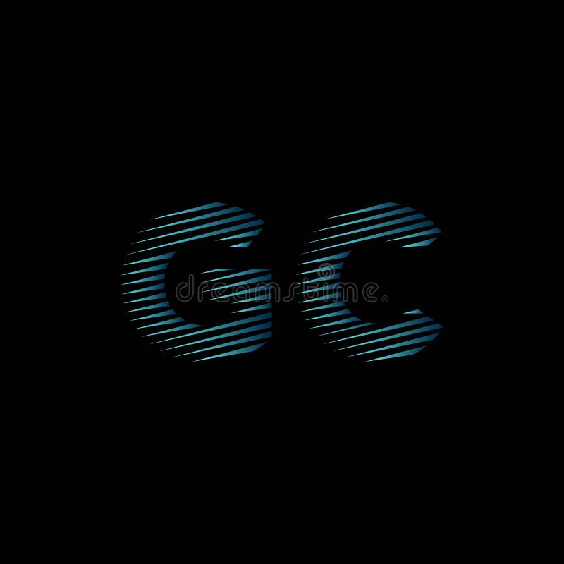 GC Monogram Lines Style Blue Light Vector Stock Vector - Illustration ...