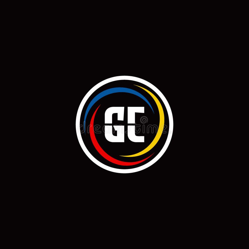 GC Circle Shape Letter Logo Design Stock Vector - Illustration of ...