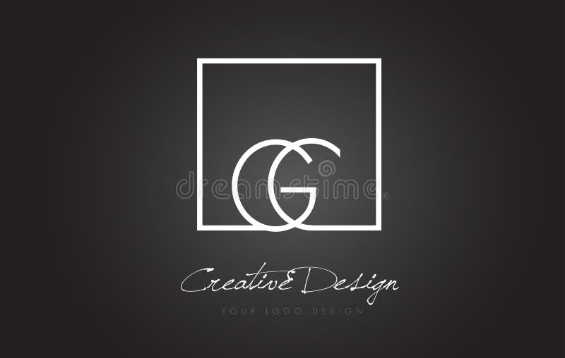 GC Square Frame Letter Logo Design with Black and White Colors. Stock ...
