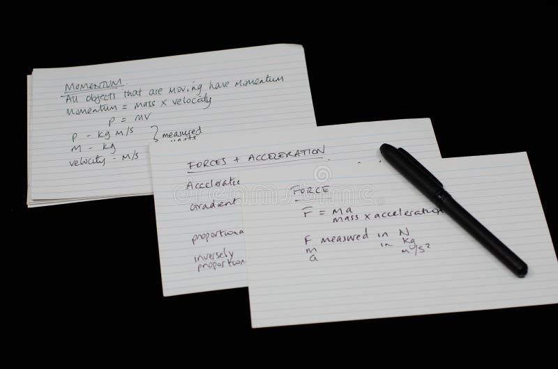 GCSE Physics Revision with Flash Cards and Exercise Book Stock Image ...