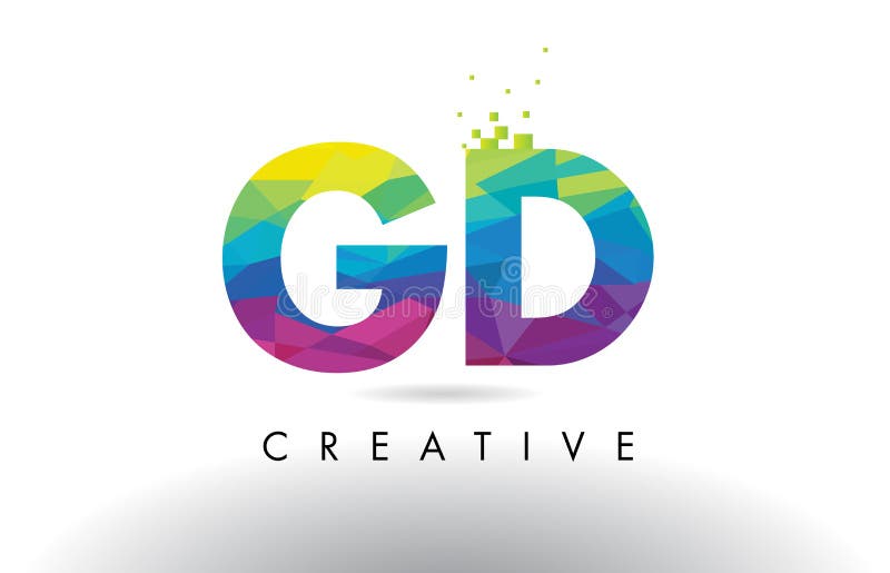 Gd G D Colorful Letter Origami Triangles Design Vector Stock Vector Illustration Of Text