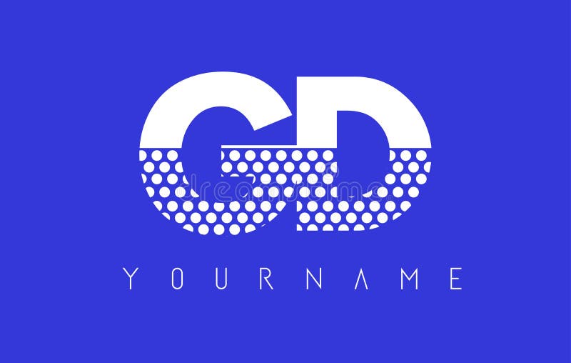 GD G D Dotted Letter Logo Design with Blue Background. Stock Vector ...
