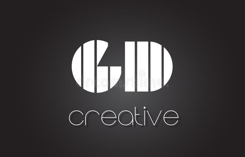 GD G D Letter Logo Design with White and Black Lines. Stock Vector ...