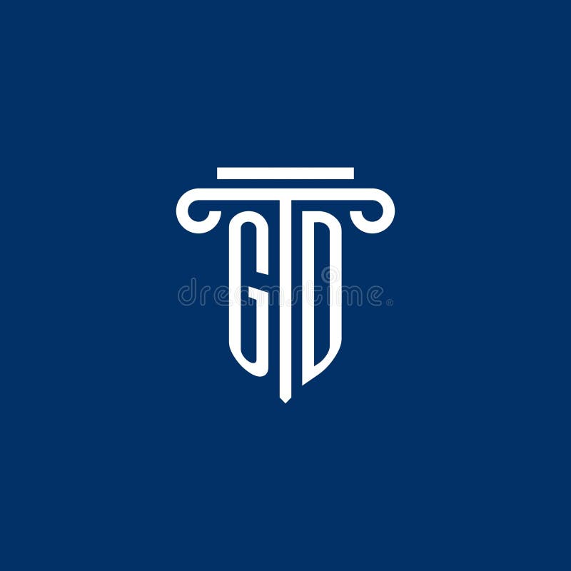 GD Initial Logo Monogram with Simple Pillar Icon Stock Illustration ...