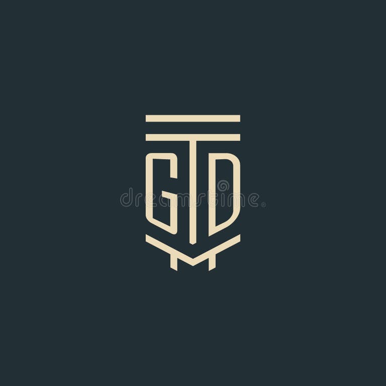 GD Initial Monogram with Simple Line Art Pillar Logo Designs Stock ...