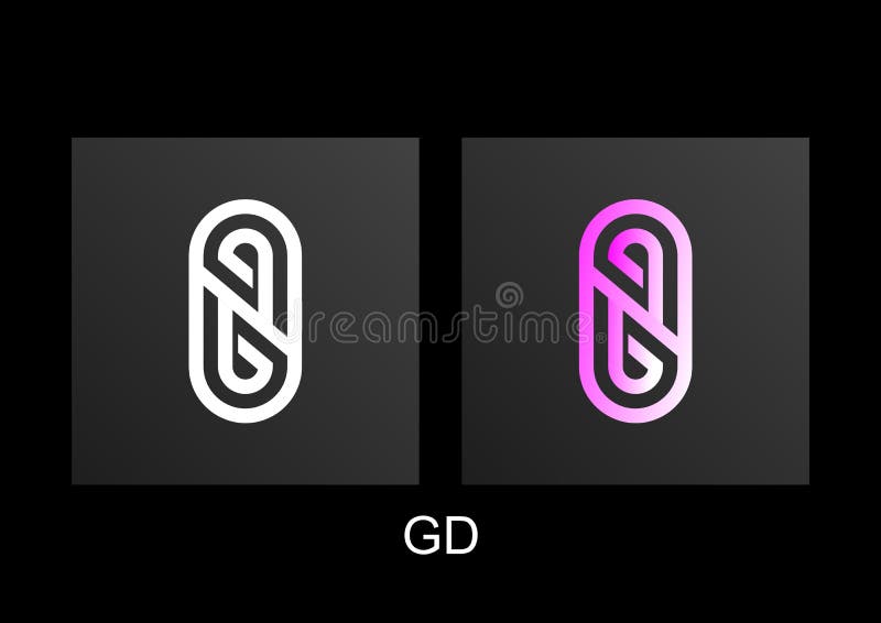 GD Initials Logo Design on Isolated Background Stock Vector ...