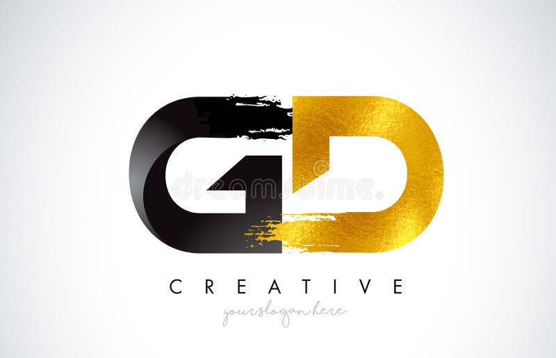 GD Letter Design with Brush Stroke and Modern 3D Look Stock Vector ...