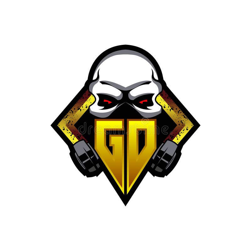 GD Logo Monogram with Skull Shape Designs Template Stock Vector ...