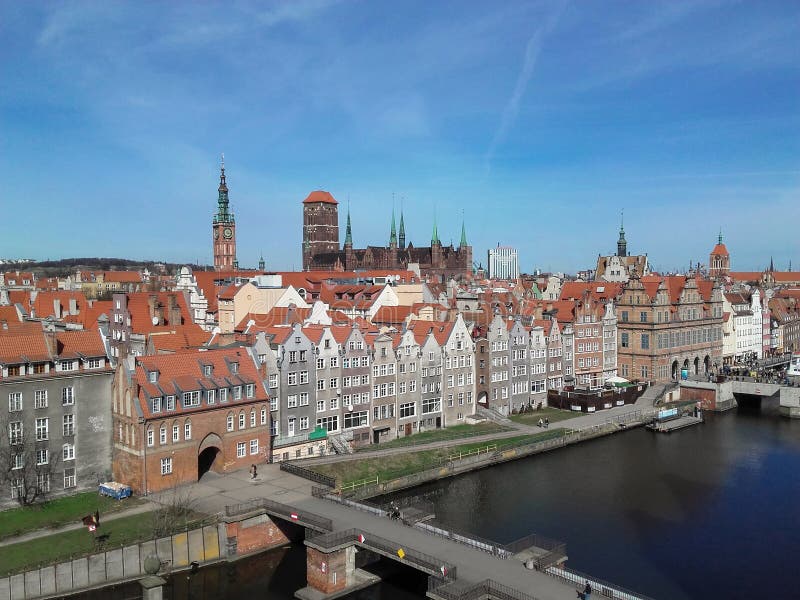 Gdansk from above stock photo. Image of exterior, roof - 111391682