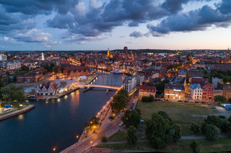 Gdansk aerial view editorial stock image. Image of travel - 127802314