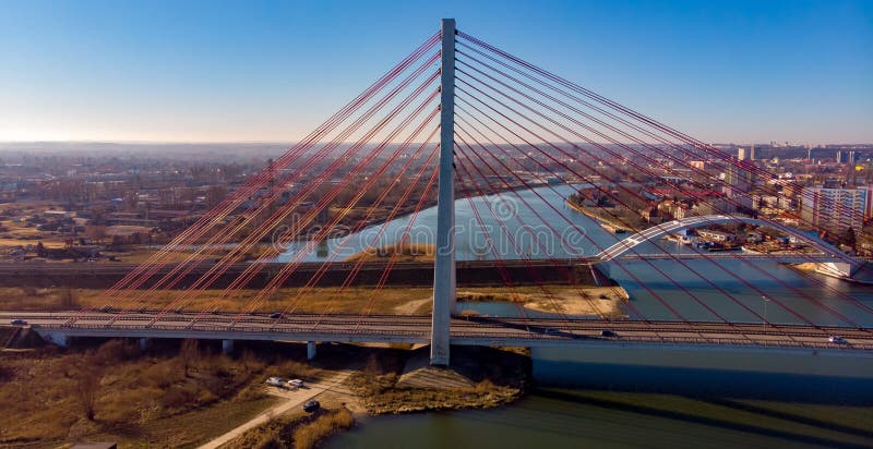 Gdansk Bridges from above stock image. Image of town - 139569685
