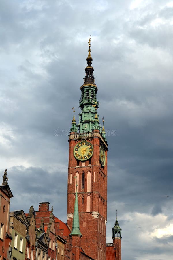The Town Hall S Tower View. Gdansk, Poland Stock Photo - Image of ...