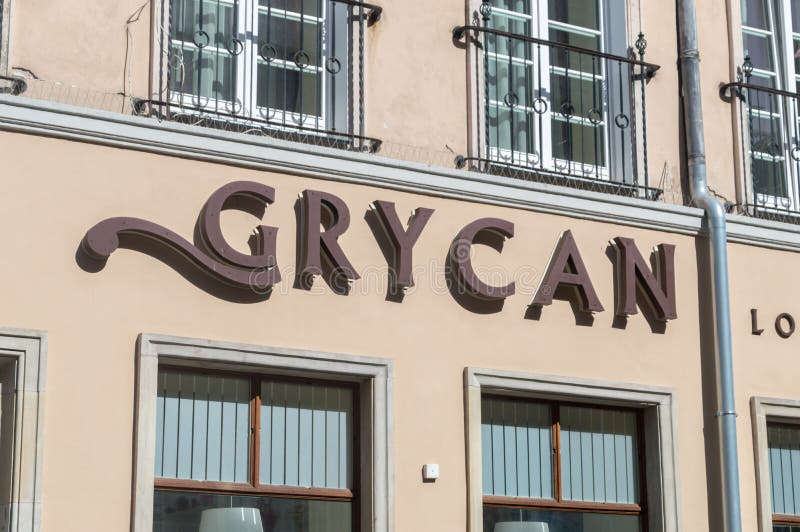 Grycan logo on the wall editorial image. Image of logo - 215047695