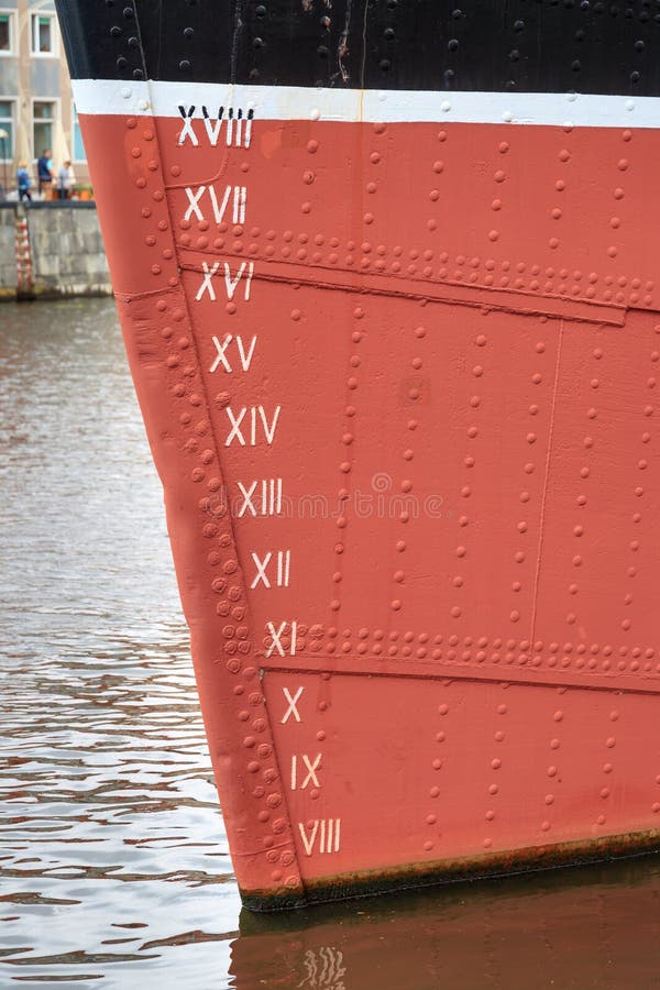 Draft Mark on the Bow on a Ship Stock Image - Image of depth, maritime ...