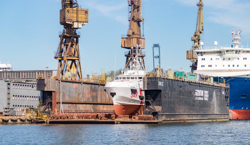Gdansk Shipyard Repairs editorial photography. Image of wisla - 255067602