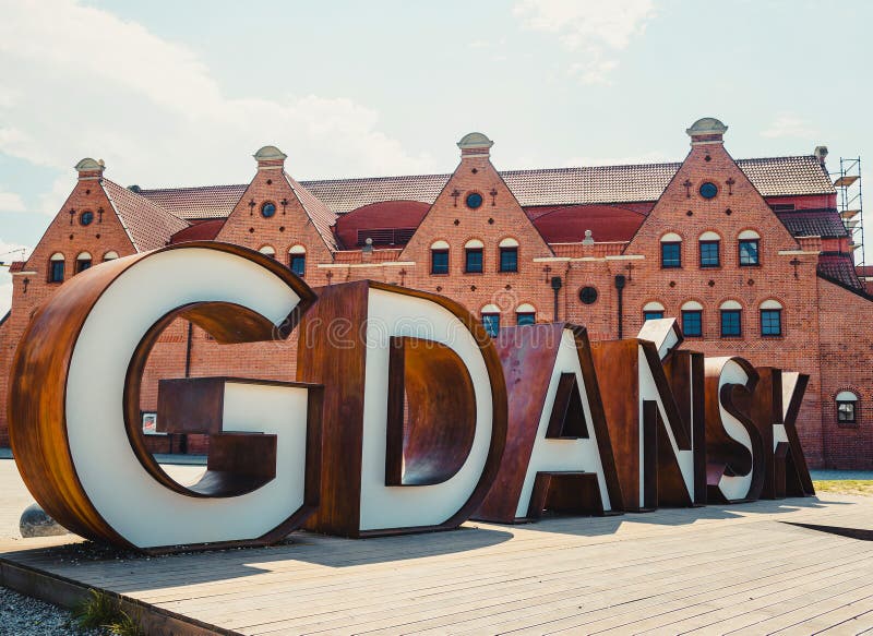 Gdansk sign, Poland stock image. Image of motlawa, historic - 169159759