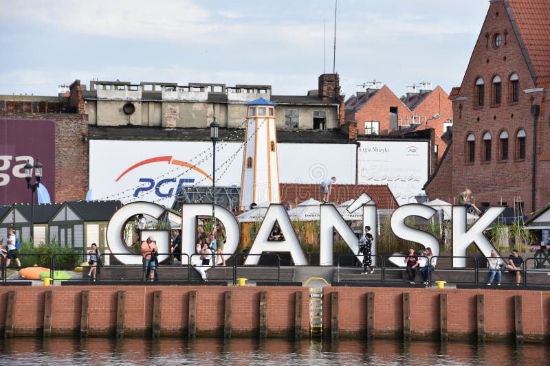 Gdansk Sign in Old Town in Gdansk, Poland Editorial Image - Image of ...