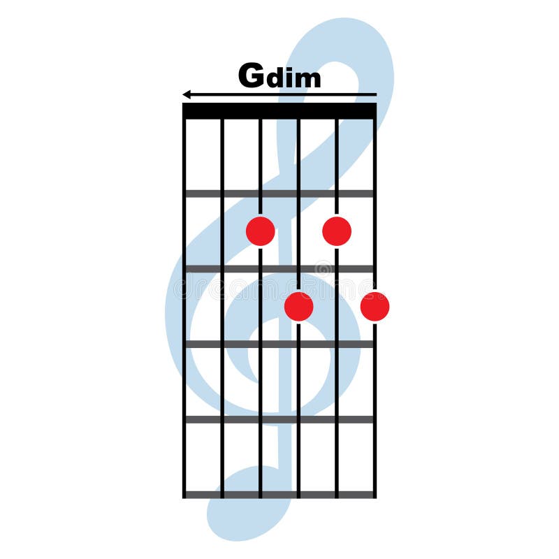 Gdim guitar chord icon stock vector. Illustration of basic - 303898667