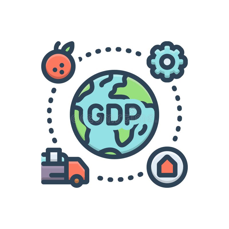 Color Illustration Icon for Gdp, Domestic and Product Stock ...