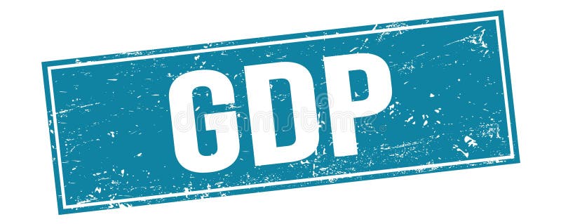 GDP Text on Blue Grungy Rectangle Stamp Stock Illustration ...