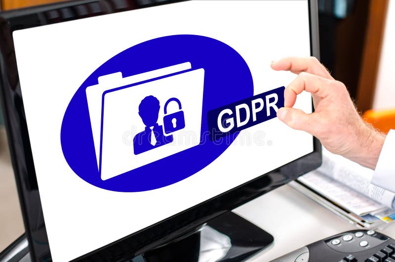 Gdpr Concept on a Computer Monitor Stock Image - Image of secure ...